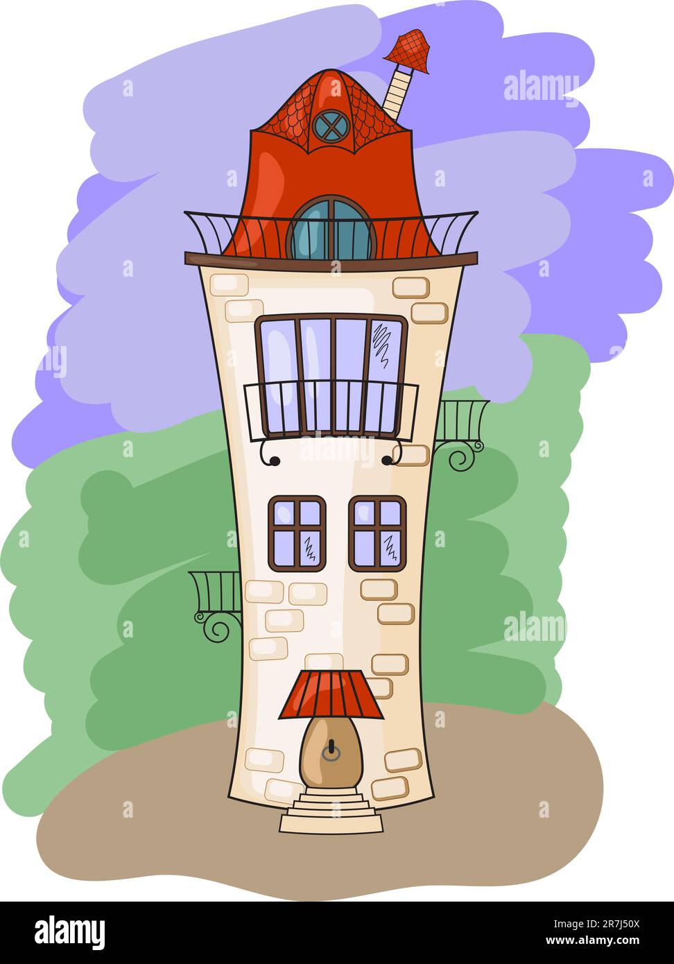 vector beautiful cartoon medieval house Stock Vector Image & Art - Alamy