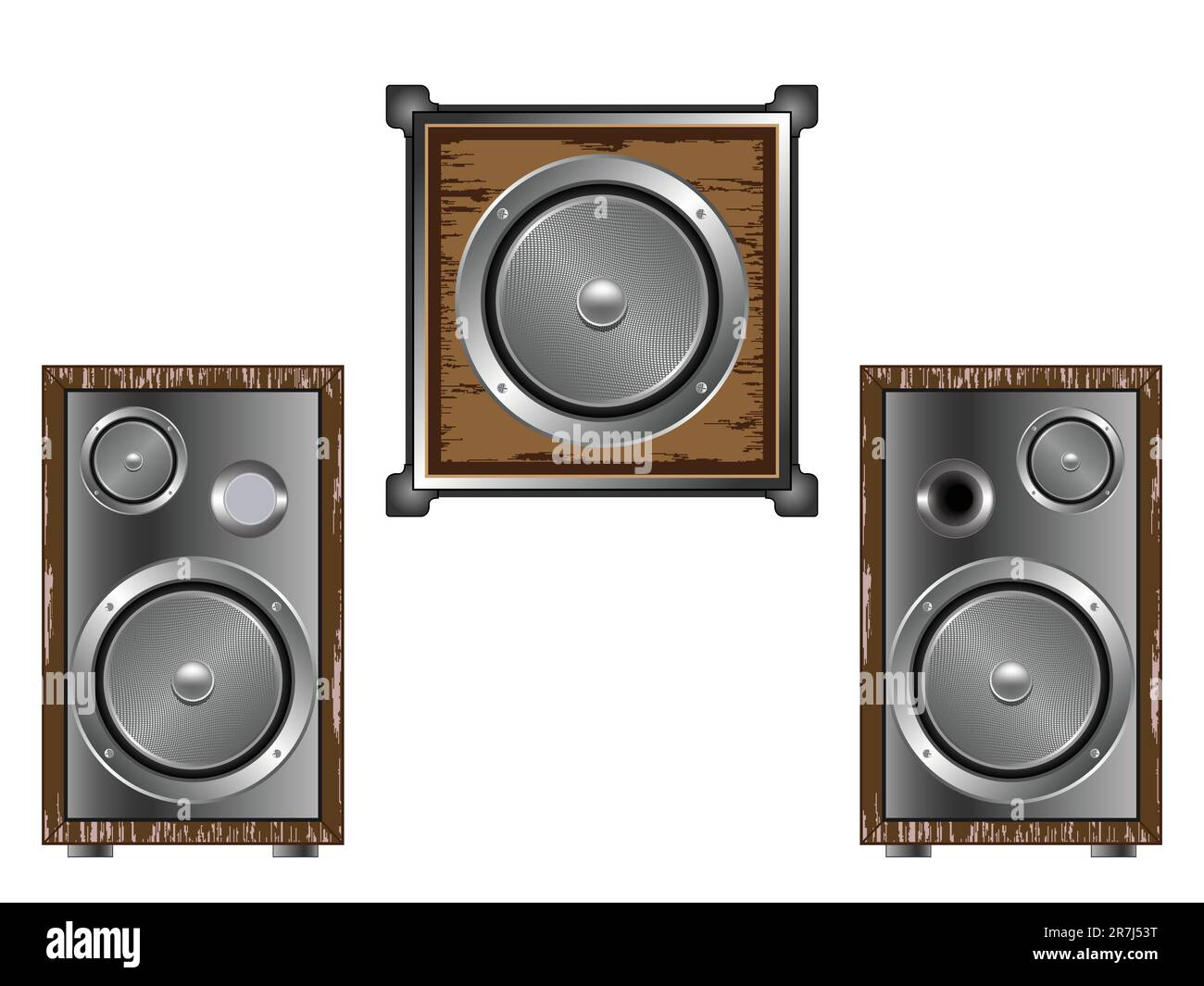 speakers against white background, abstract vector art illustration ...