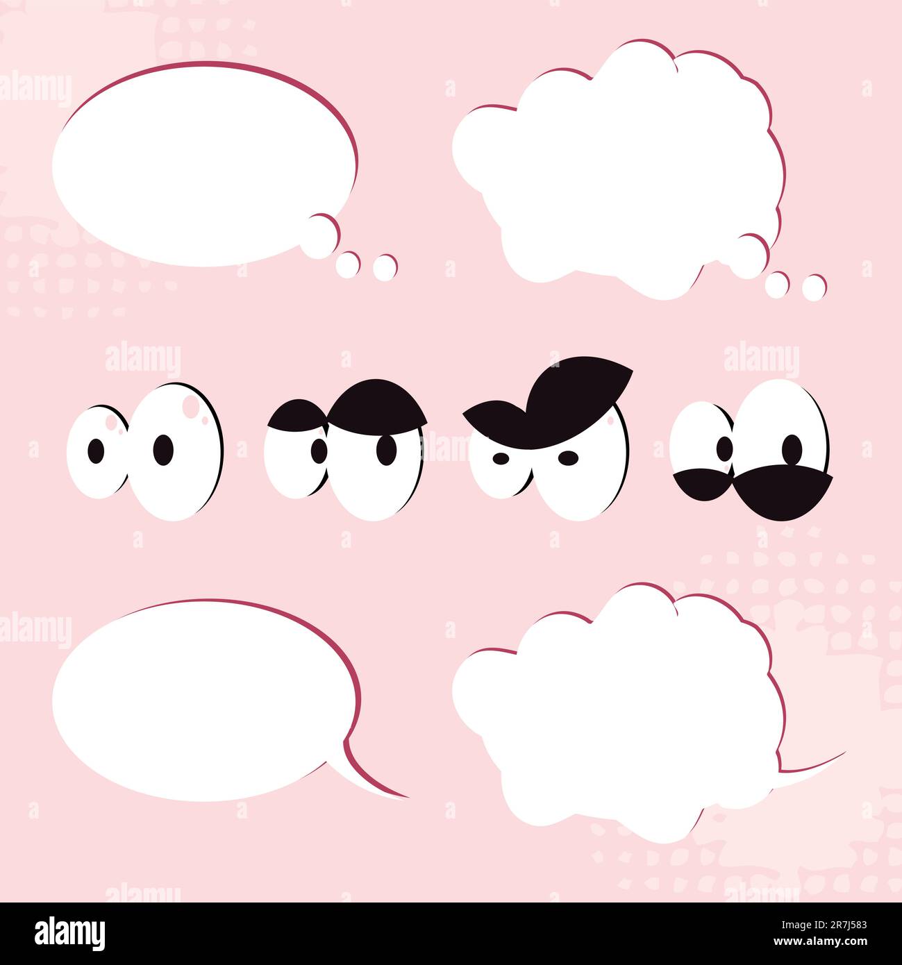Cartoon Eyes Set of vector cartoon eyes and speech bubbles Stock Vector ...