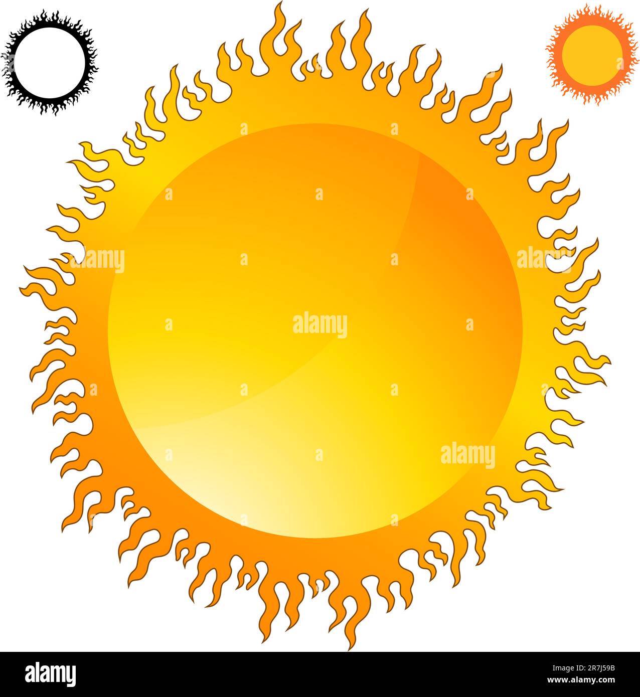 An image of a fiery flame sun icon set Stock Vector Image & Art - Alamy