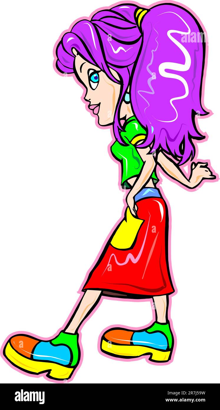 Pretty girl cartoon hi-res stock photography and images - Alamy