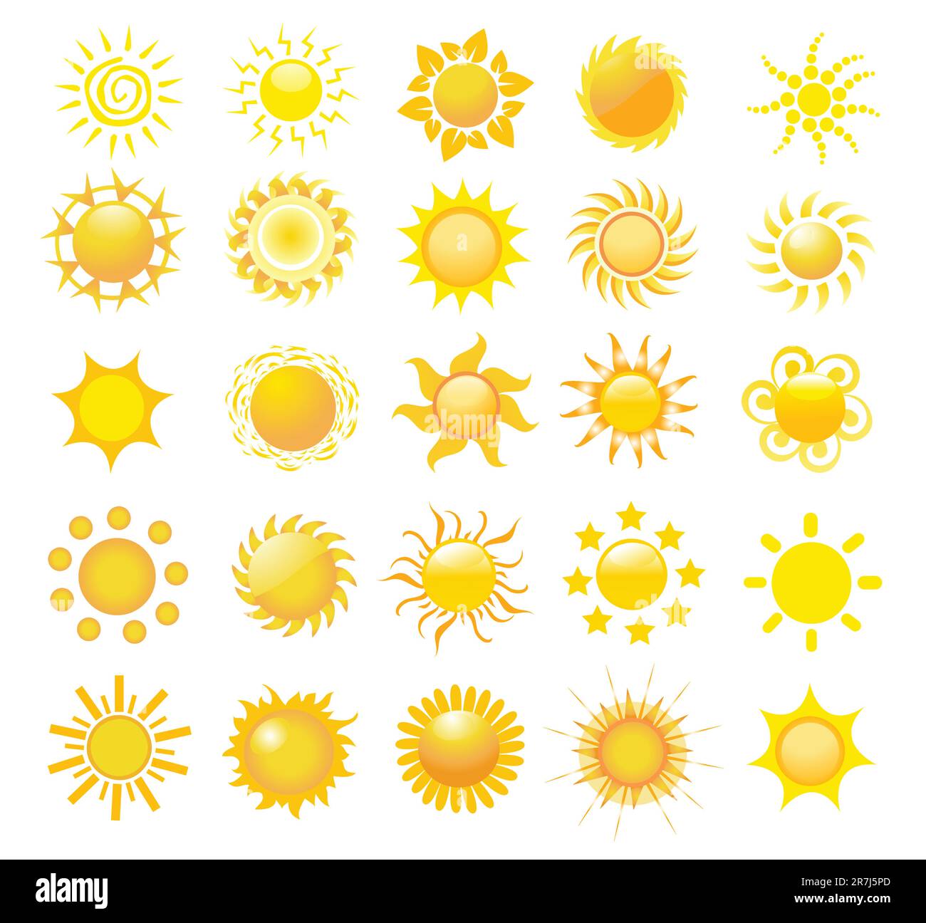 set of sun vector Stock Vector Image & Art - Alamy