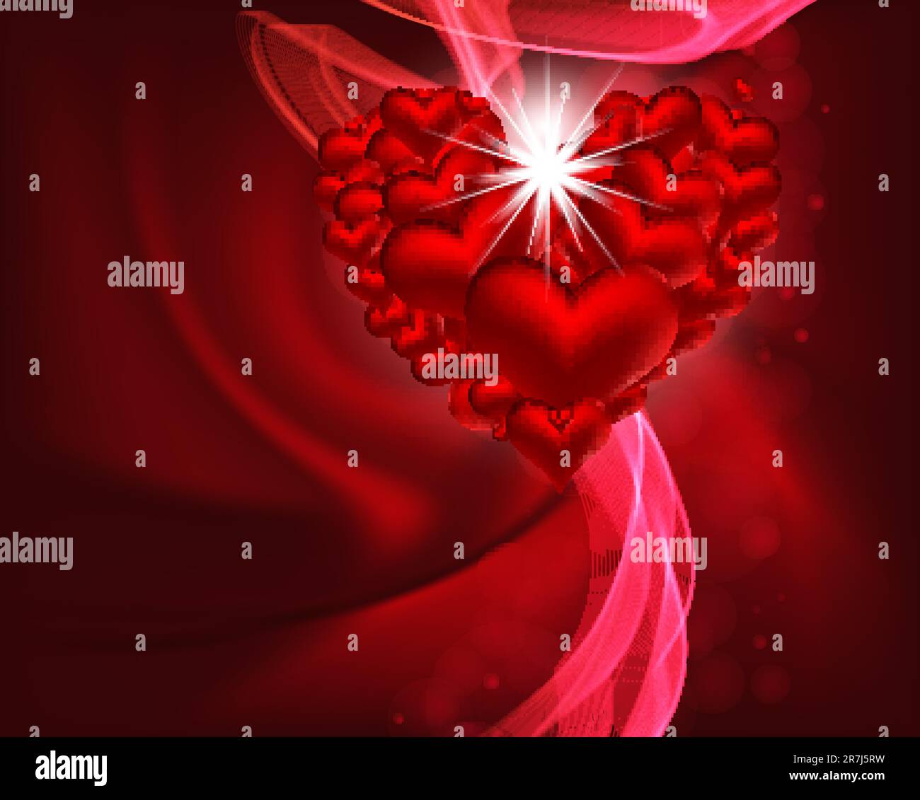 beautiful vector heart background design with space for your text Stock ...