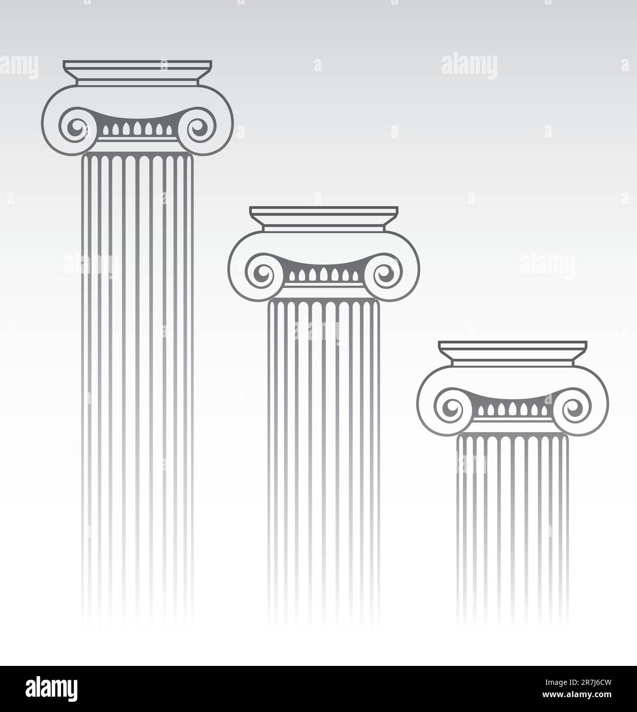 Vector illustration of a Greek Ionic Columns, easy to edit Stock Vector ...