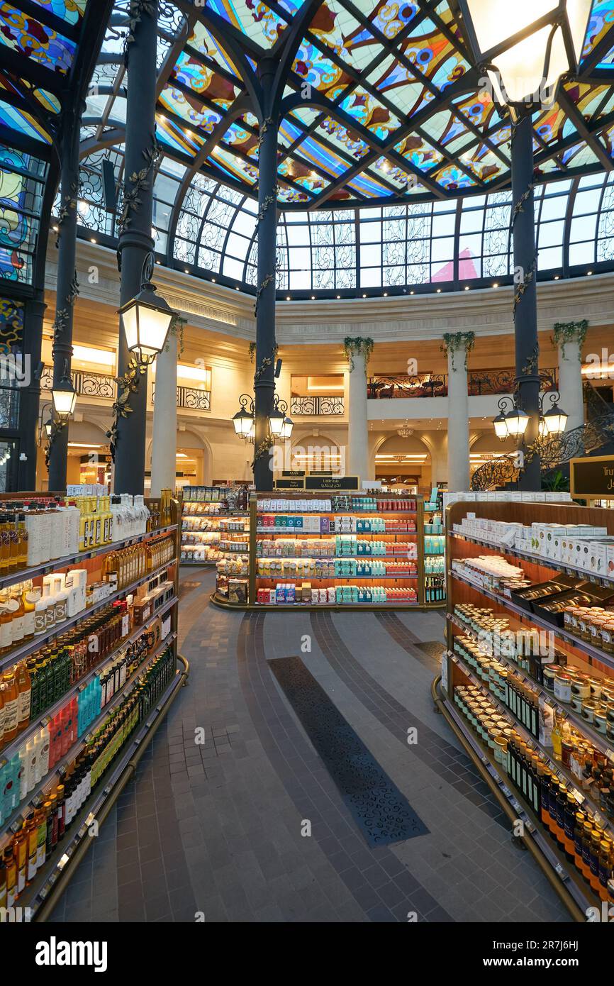 DOHA, QATAR - CIRCA MARCH, 2023: interior shot of SNAN Food Hall in ...