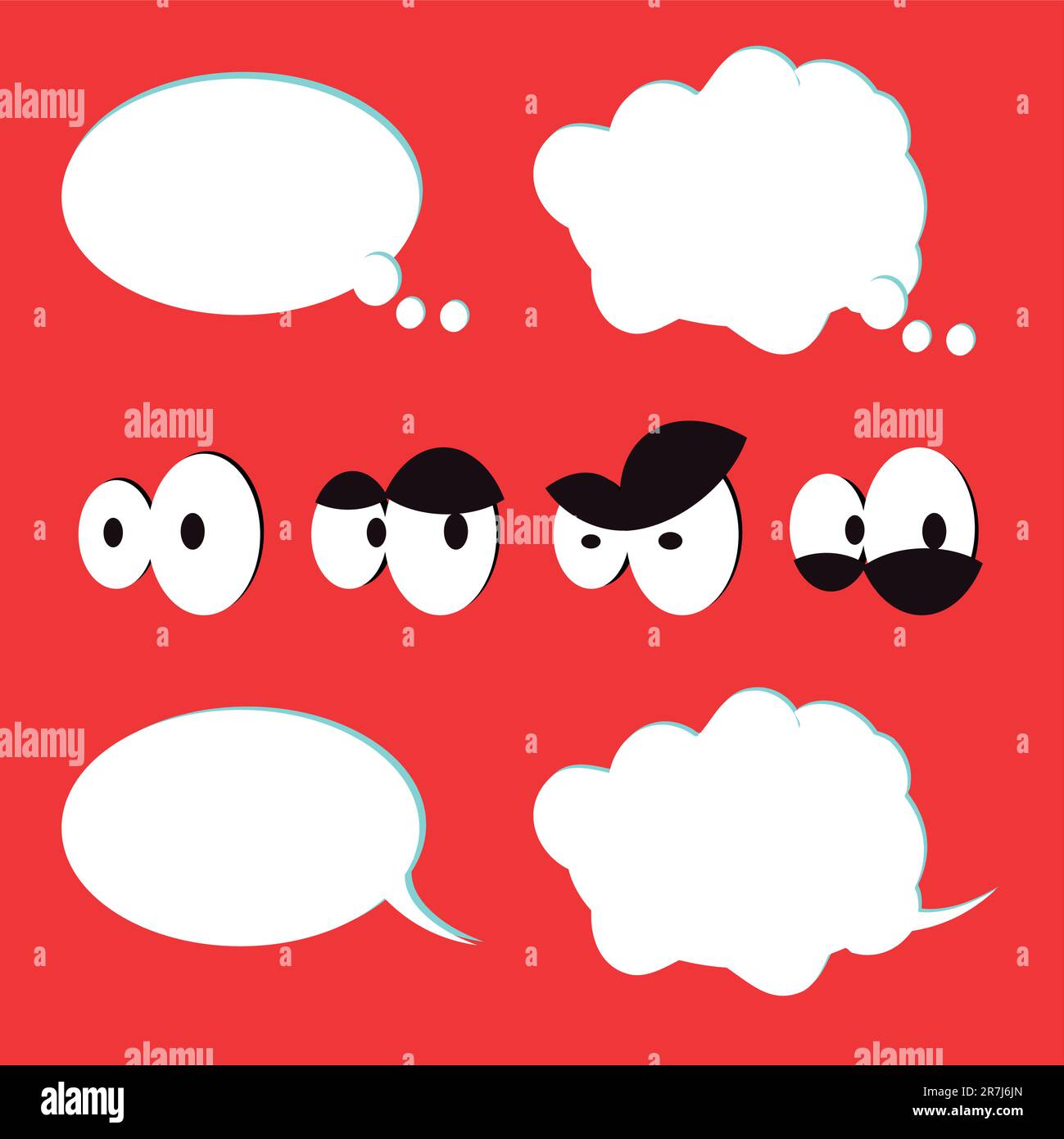 Cartoon Eyes Set of vector cartoon eyes and speech bubbles Stock Vector ...