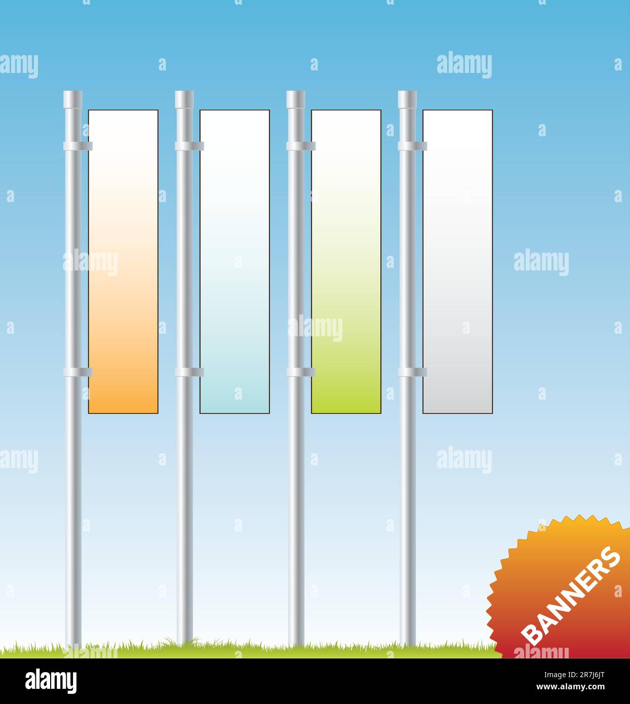 Blank, realistic vector illustration of the outdoor advertisement ...