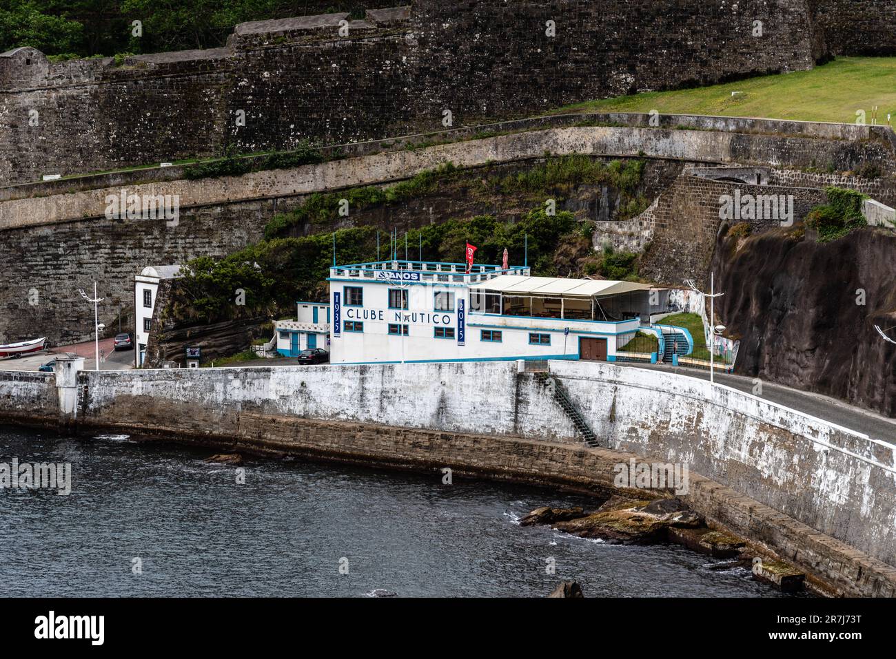Angra do Heroismo, Portugal - July 2, 2022: Yacht club in the bay of ...