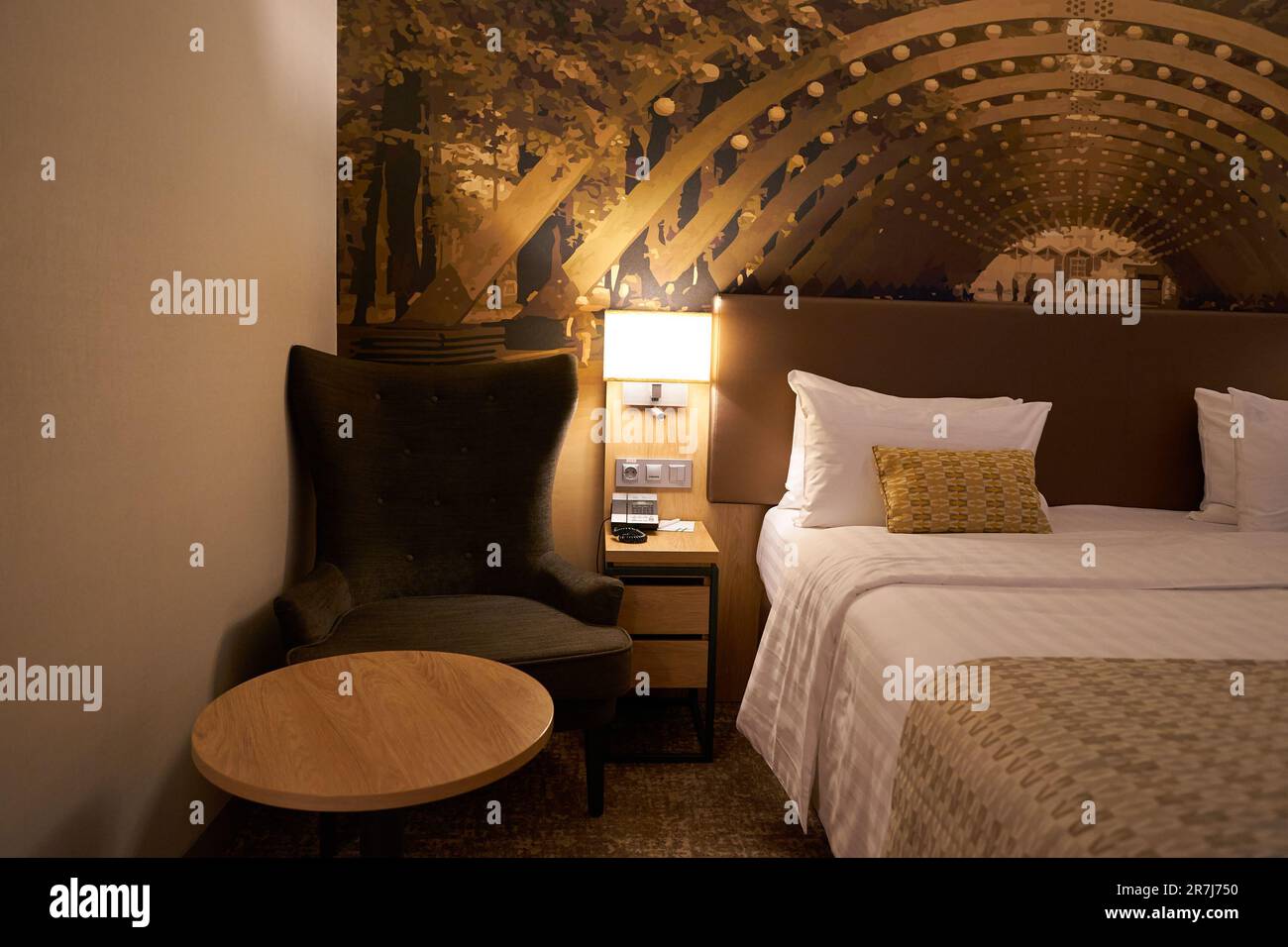 MOSCOW, RUSSIA - CIRCA JANUARY, 2023: interior shot of standard room ...