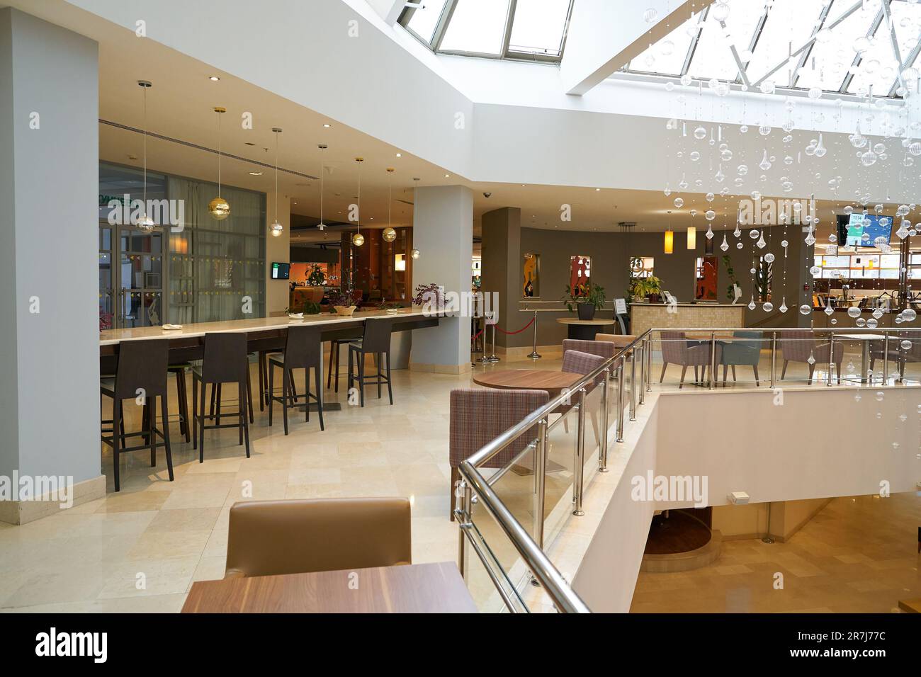 MOSCOW, RUSSIA - CIRCA JANUARY, 2023: interior shot of Holiday Inn ...