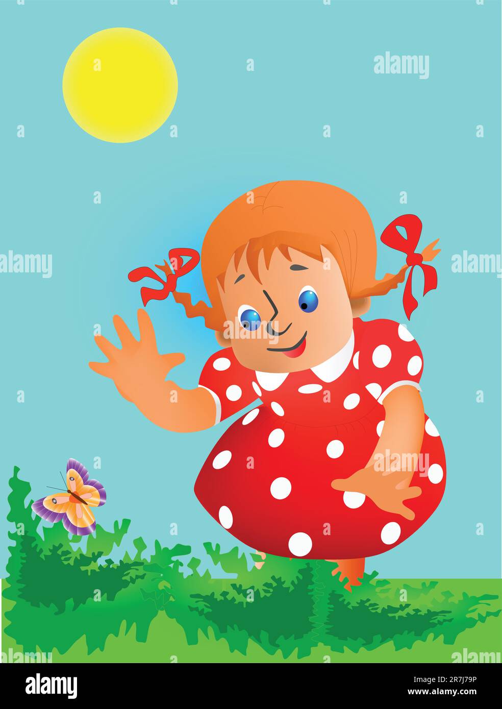 Child butterfly on hand Stock Vector Images - Alamy