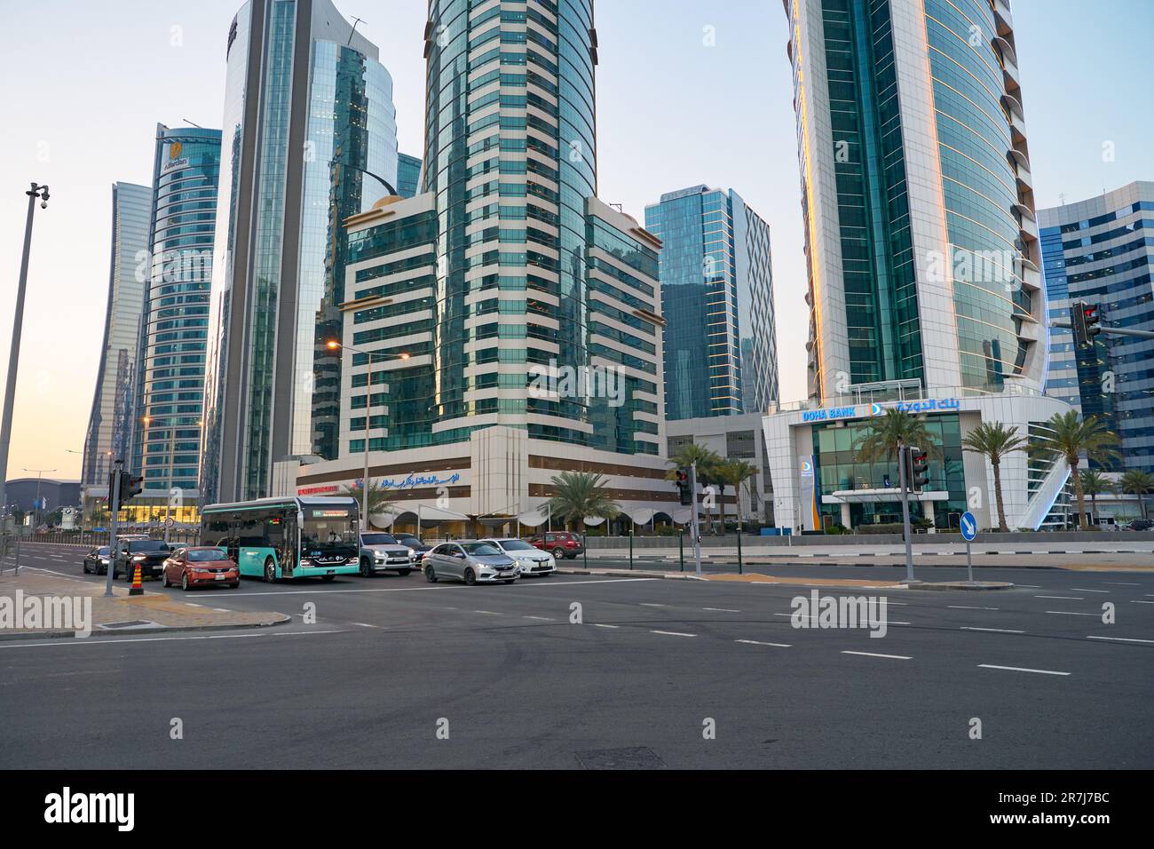 DOHA, QATAR - CIRCA MARCH, 2023: street level view of Doha Stock Photo ...