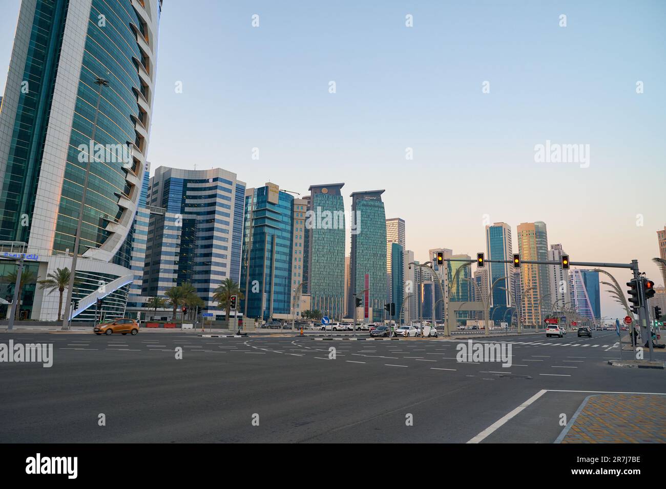 DOHA, QATAR - CIRCA MARCH, 2023: street level view of Doha Stock Photo ...