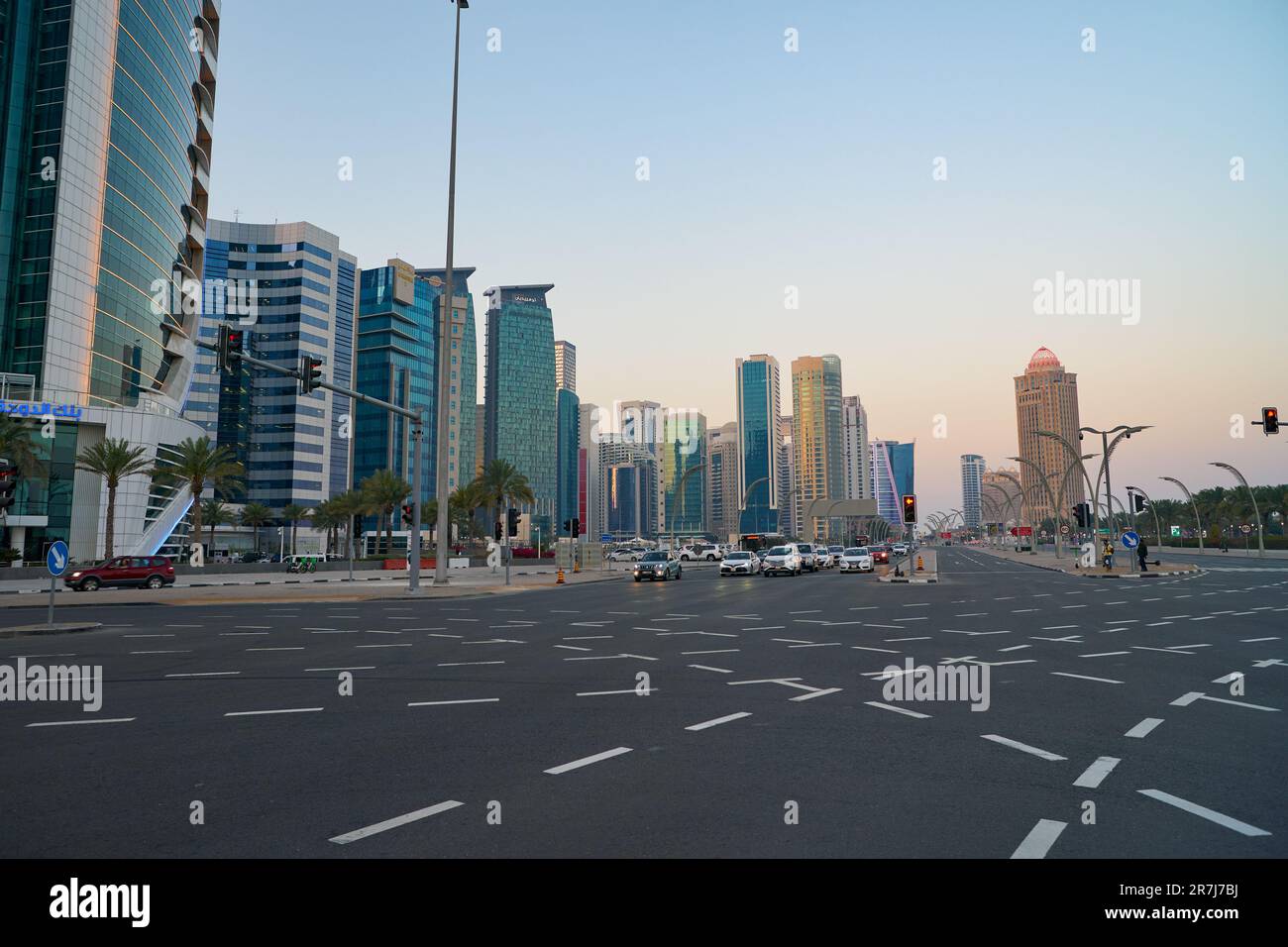 DOHA, QATAR - CIRCA MARCH, 2023: street level view of Doha Stock Photo ...