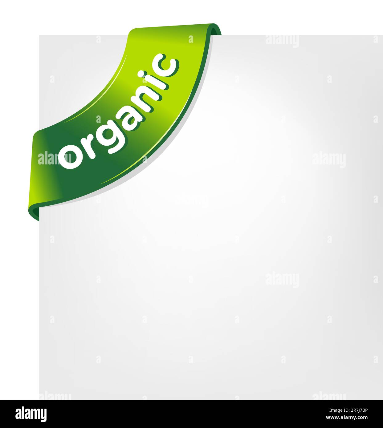 Vector illustration of Green Organic Corner Ribbon for retail use ...