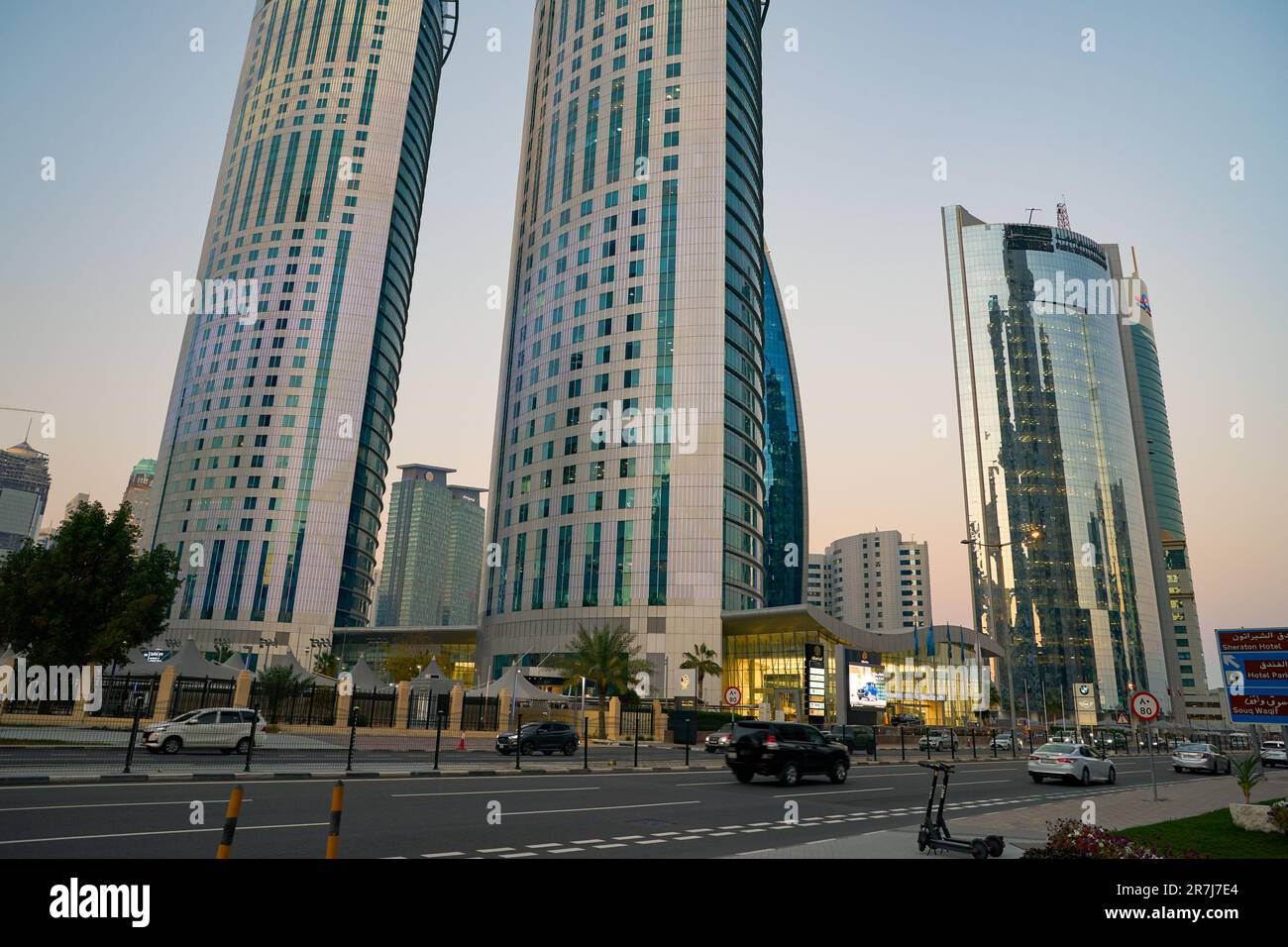 DOHA, QATAR - CIRCA MARCH, 2023: street level view of Doha Stock Photo ...