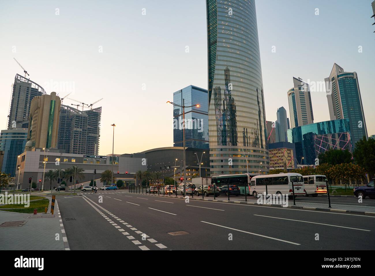 DOHA, QATAR - CIRCA MARCH, 2023: street level view of Doha Stock Photo ...