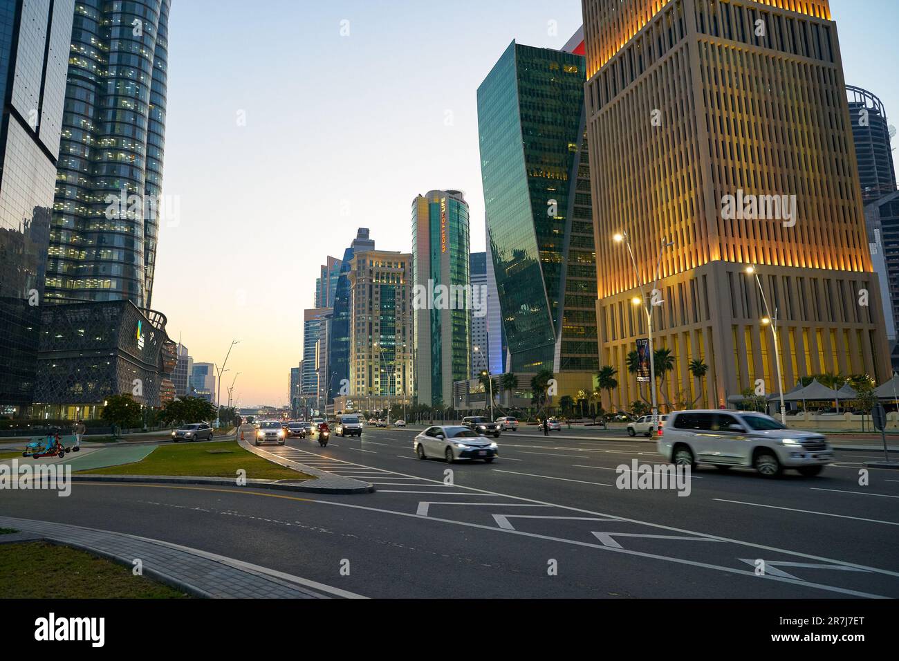 DOHA, QATAR - CIRCA MARCH, 2023: street level view of Doha Stock Photo ...