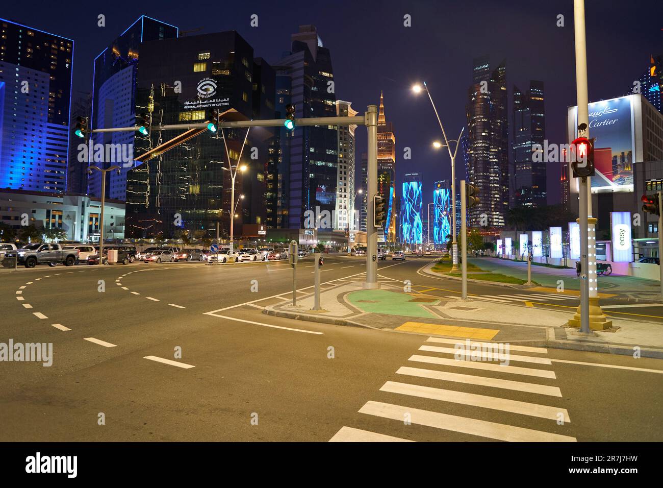 DOHA, QATAR - CIRCA MARCH, 2023: street level view of Doha Stock Photo ...