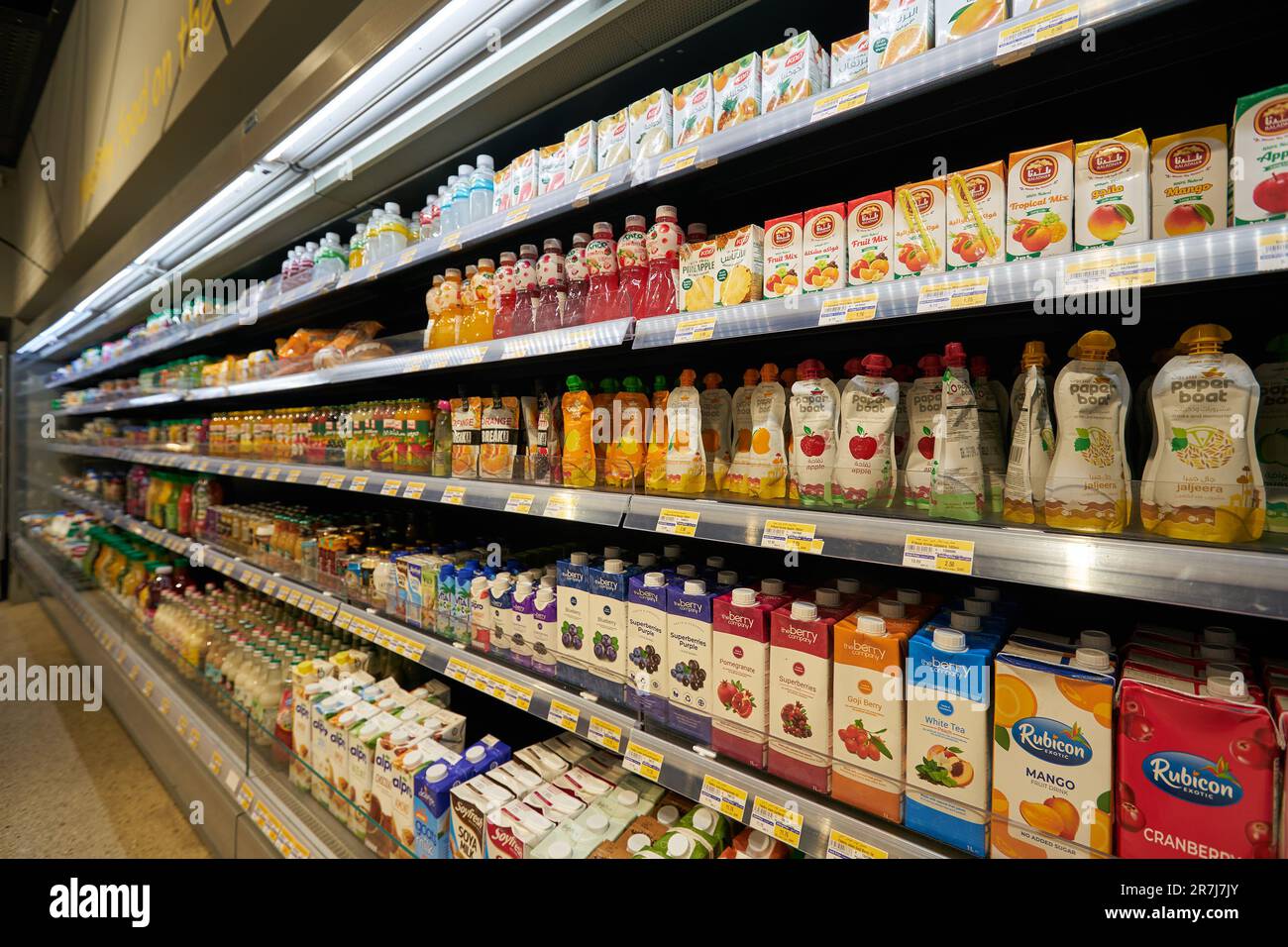 DOHA, QATAR - CIRCA MARCH, 2023: various food products displayed at ...