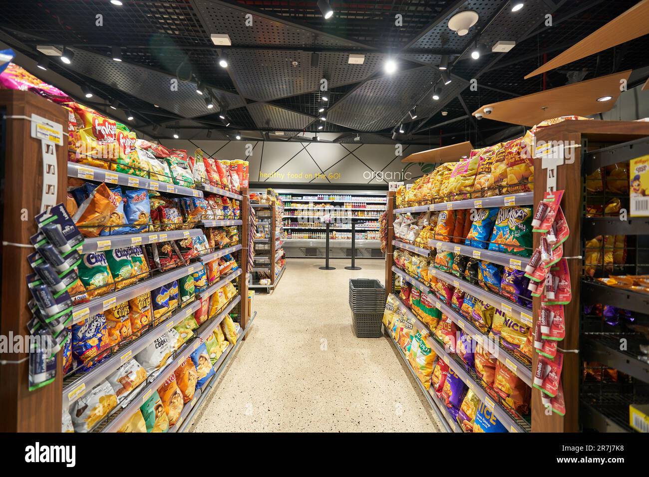 DOHA, QATAR - CIRCA MARCH, 2023: various food products displayed at Lulu Express convenience ...