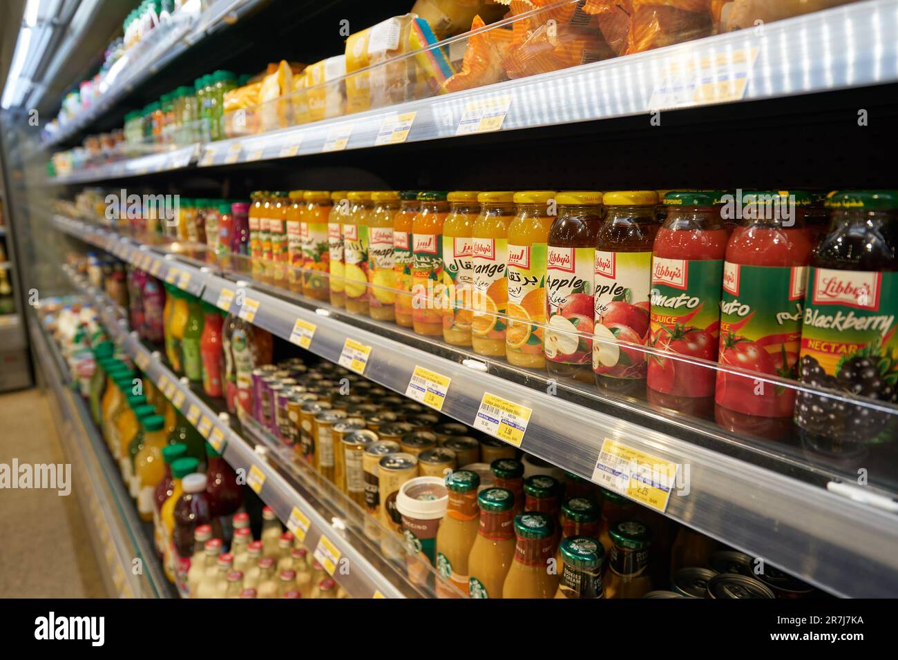 DOHA, QATAR - CIRCA MARCH, 2023: various food products displayed at ...