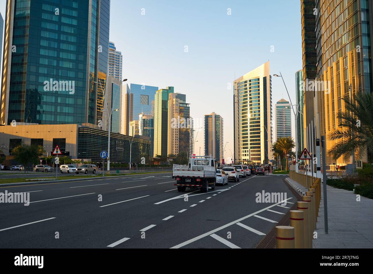 DOHA, QATAR - CIRCA MARCH, 2023: street level view of Doha Stock Photo ...