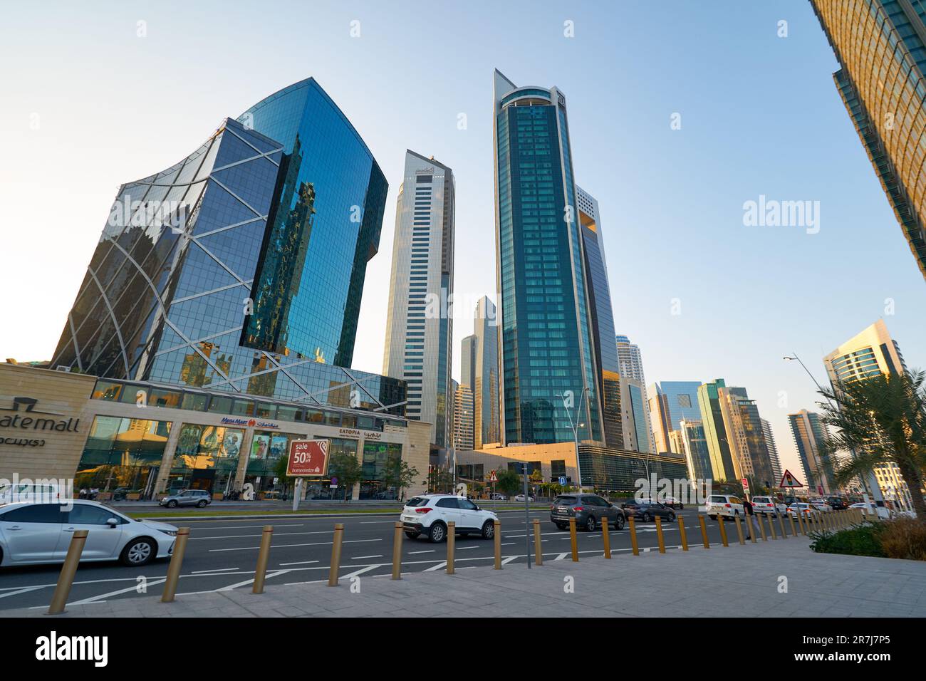 DOHA, QATAR - CIRCA MARCH, 2023: street level view of Doha Stock Photo ...