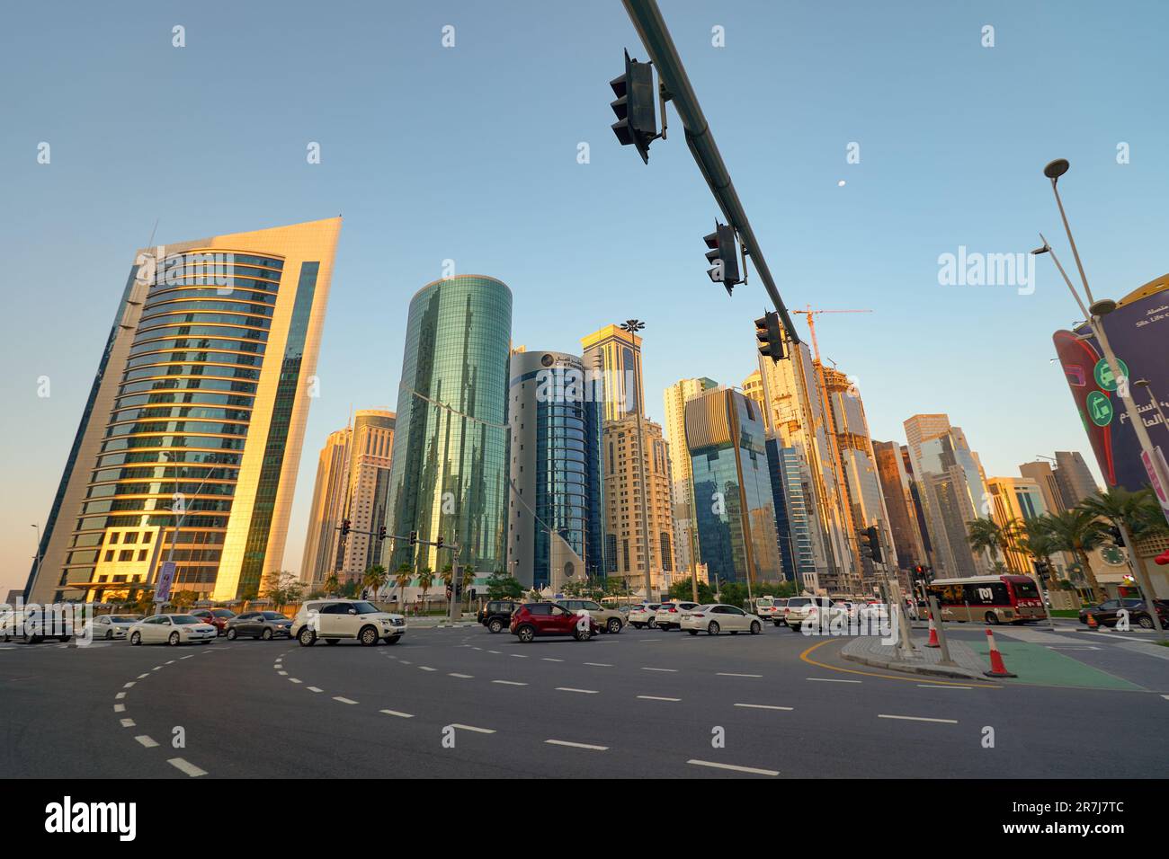 DOHA, QATAR - CIRCA MARCH, 2023: street level view of Doha Stock Photo ...