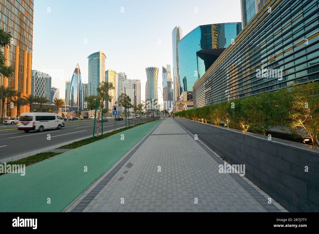 DOHA, QATAR - CIRCA MARCH, 2023: street level view of Doha Stock Photo ...