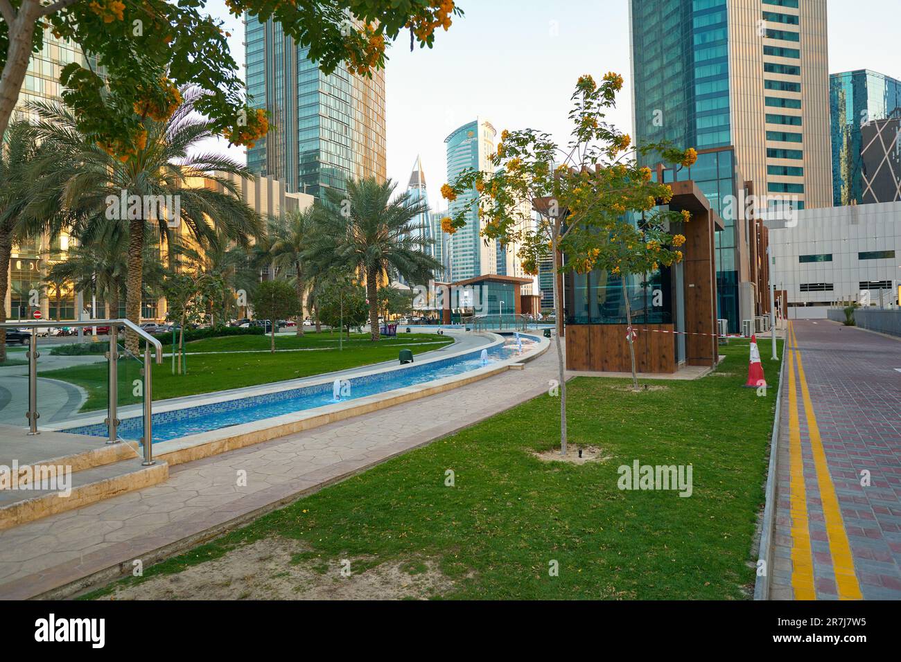 DOHA, QATAR - CIRCA MARCH, 2023: street level view of Doha Stock Photo ...