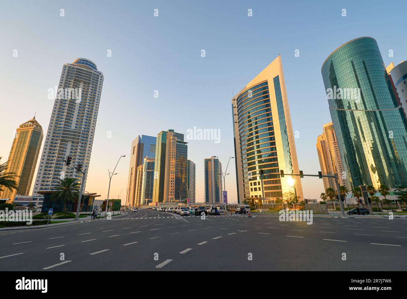 DOHA, QATAR - CIRCA MARCH, 2023: street level view of Doha Stock Photo ...