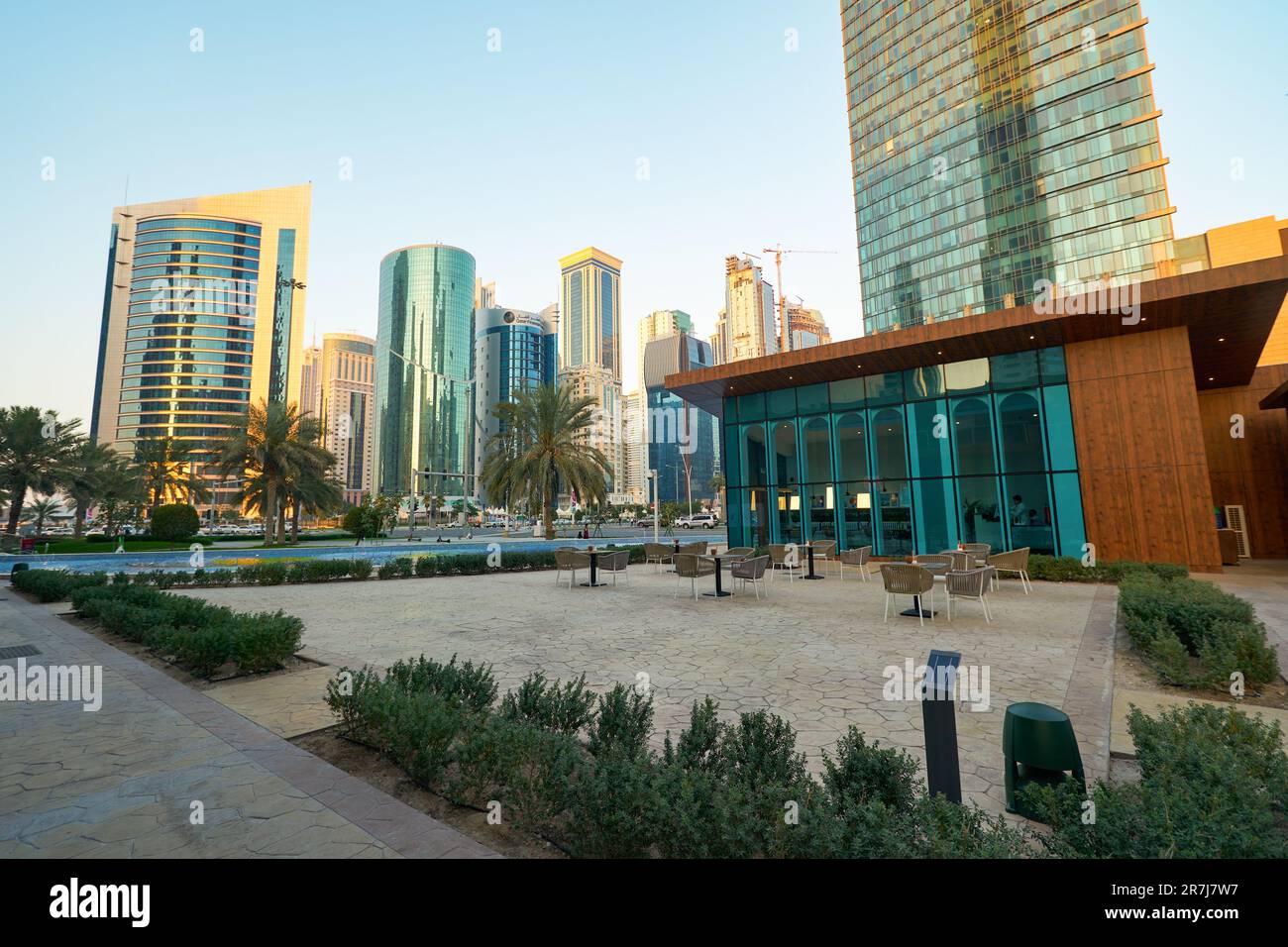 DOHA, QATAR - CIRCA MARCH, 2023: street level view of Doha Stock Photo ...