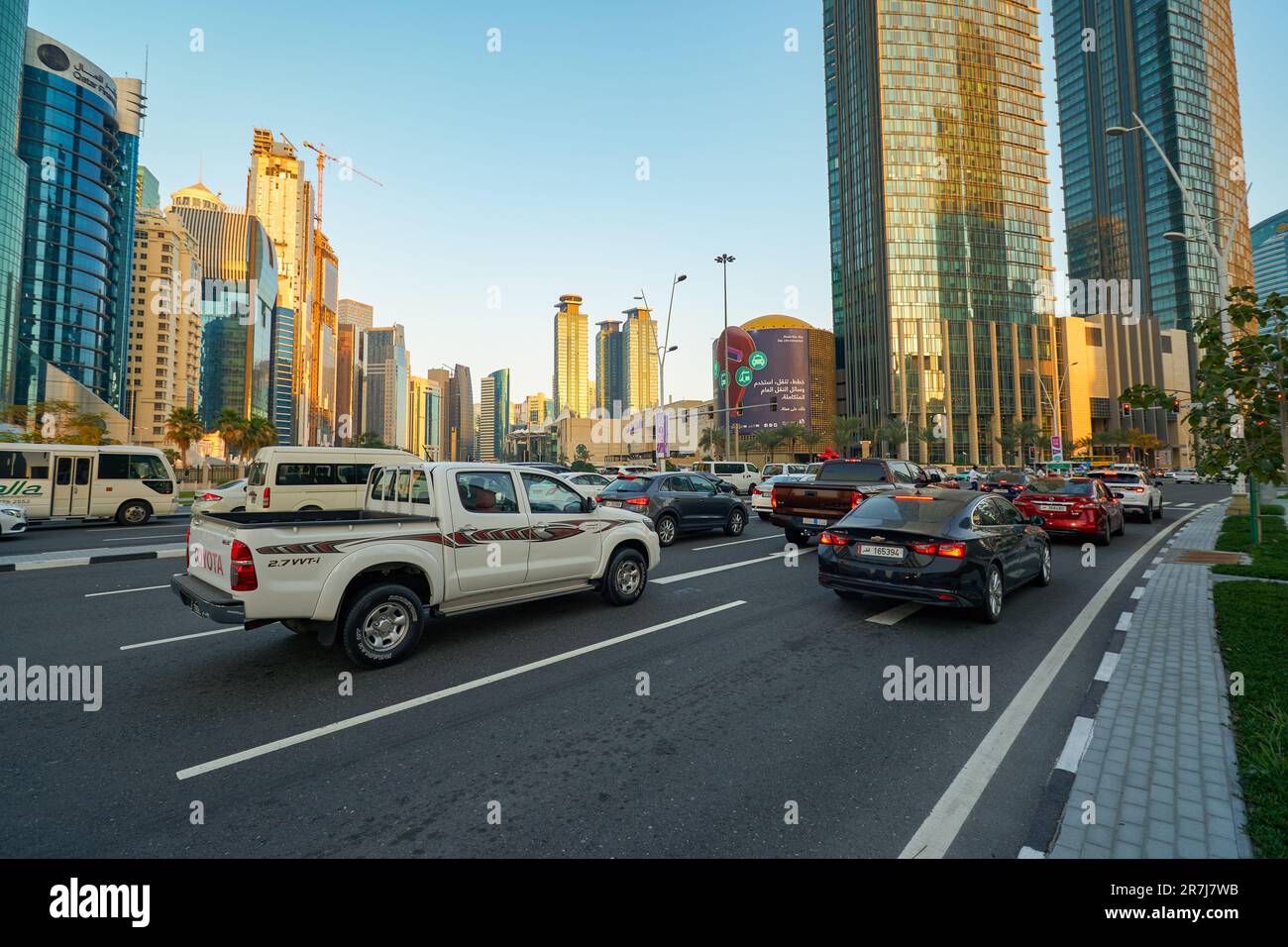 DOHA, QATAR - CIRCA MARCH, 2023: street level view of Doha Stock Photo ...