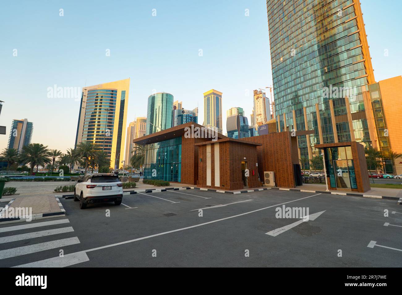 DOHA, QATAR - CIRCA MARCH, 2023: street level view of Doha Stock Photo ...