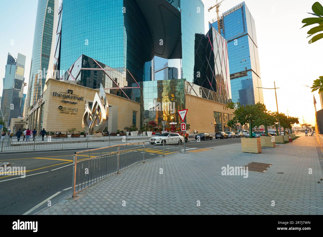 Doha Qatar Circa March 2023 Street Level View Of The Gate Mall