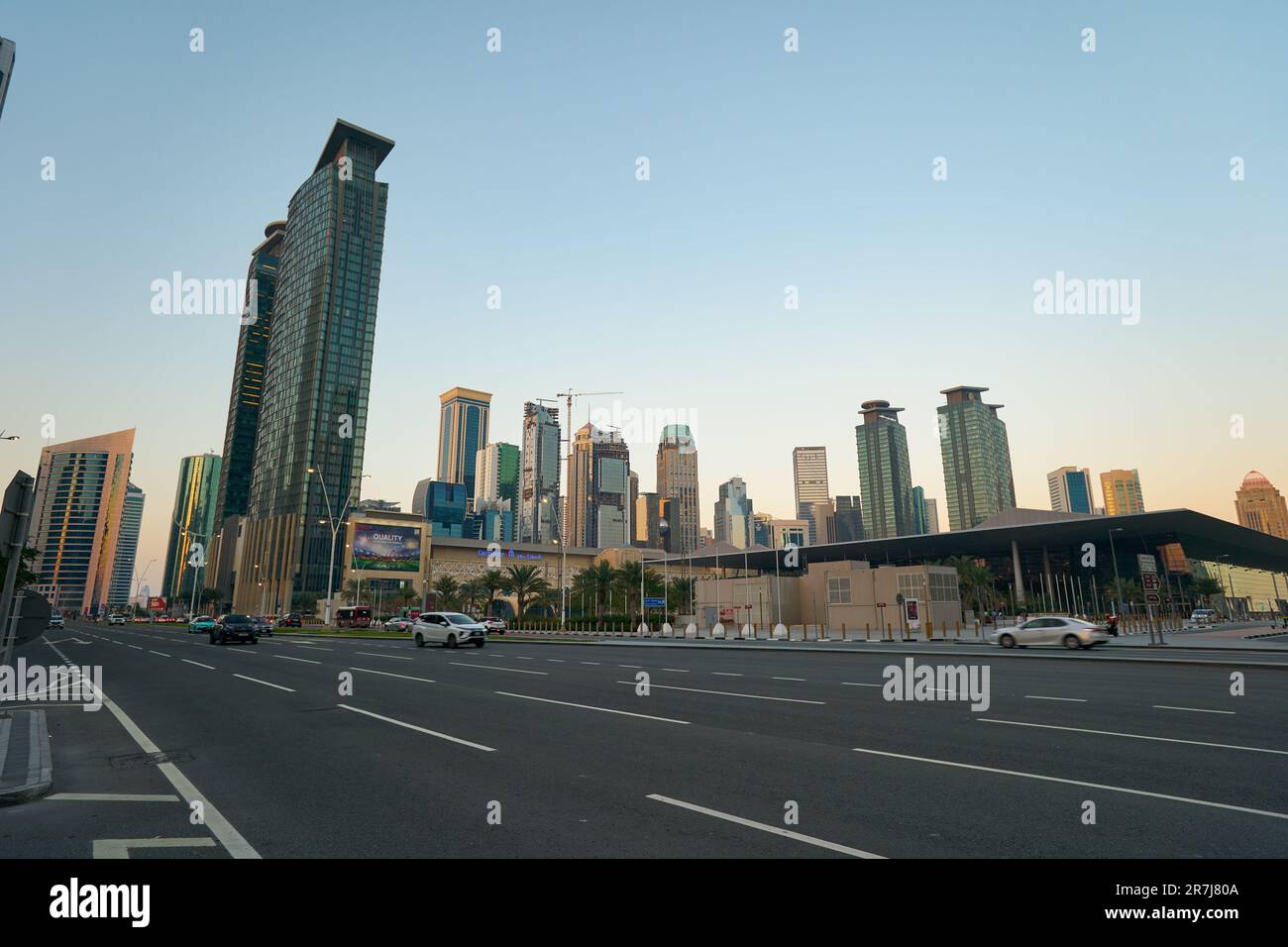 DOHA, QATAR - CIRCA MARCH, 2023: street level view of Doha Stock Photo ...