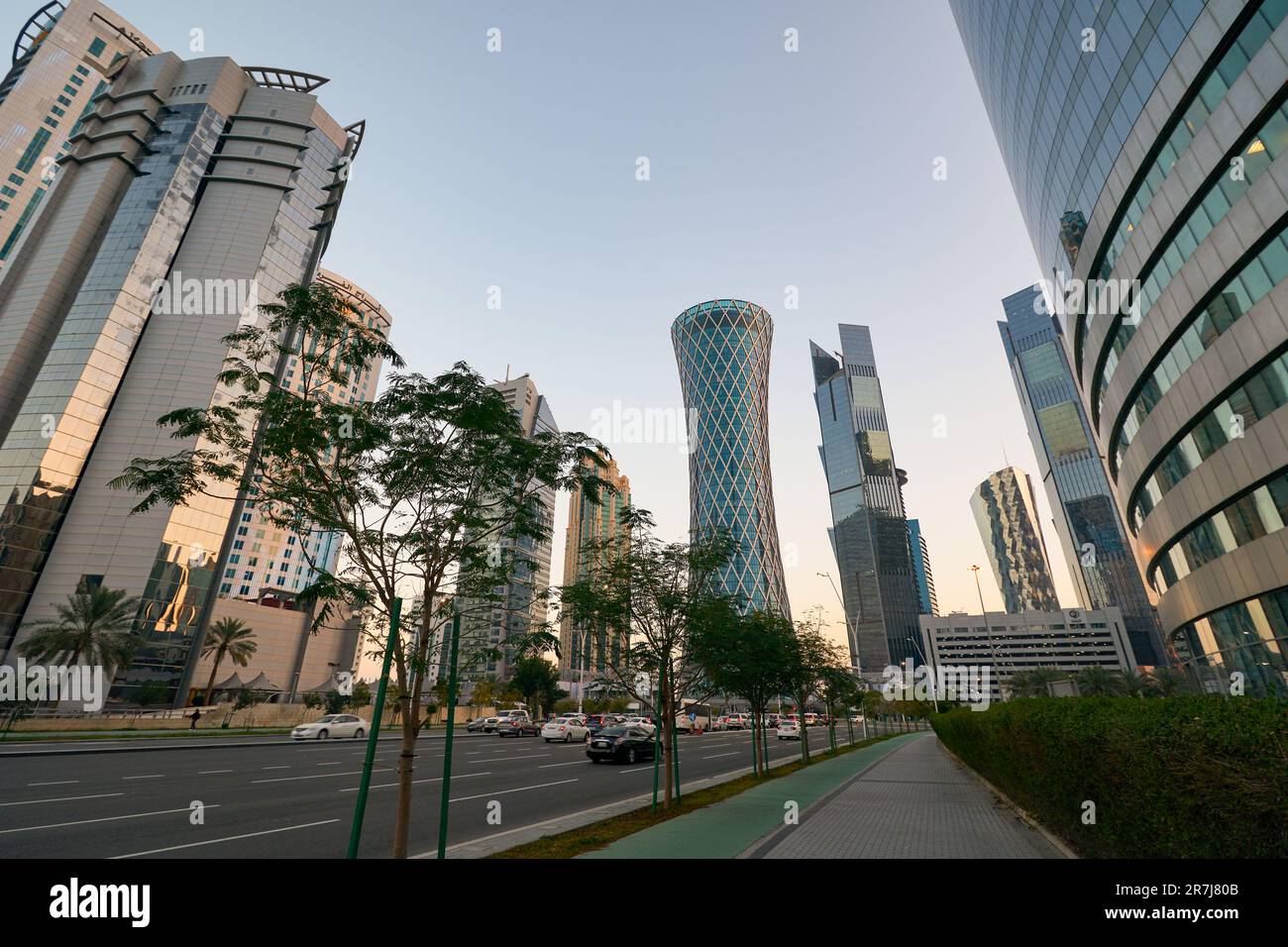 DOHA, QATAR - CIRCA MARCH, 2023: street level view of Doha Stock Photo ...