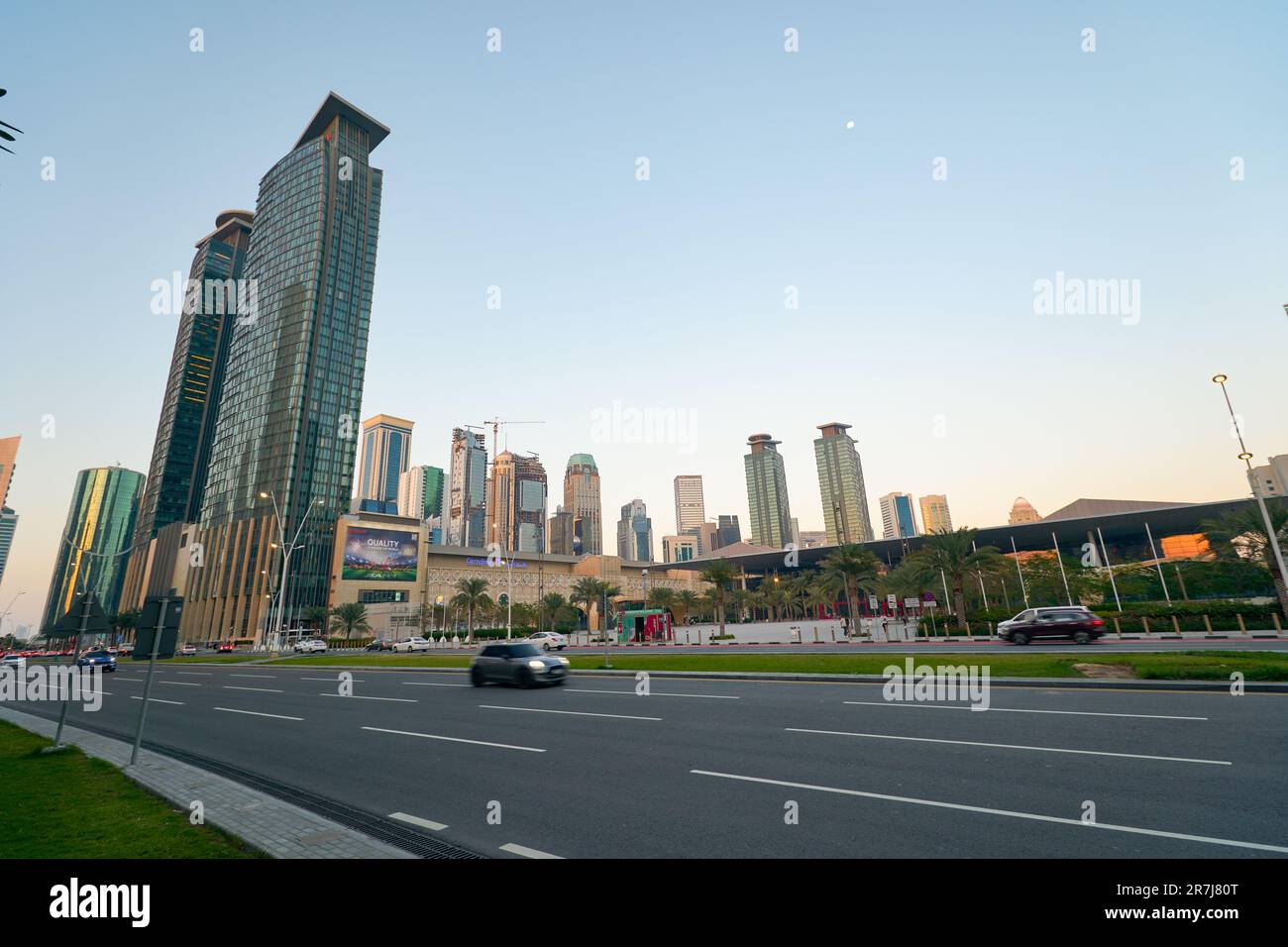 DOHA, QATAR - CIRCA MARCH, 2023: street level view of Doha Stock Photo ...
