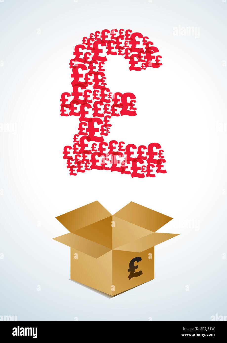 Illustration of a cardboard box with pound Stock Vector Image & Art - Alamy
