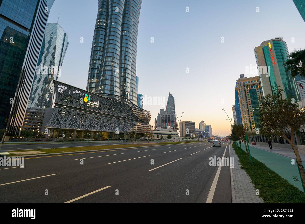 DOHA, QATAR - CIRCA MARCH, 2023: street level view of Doha Stock Photo ...