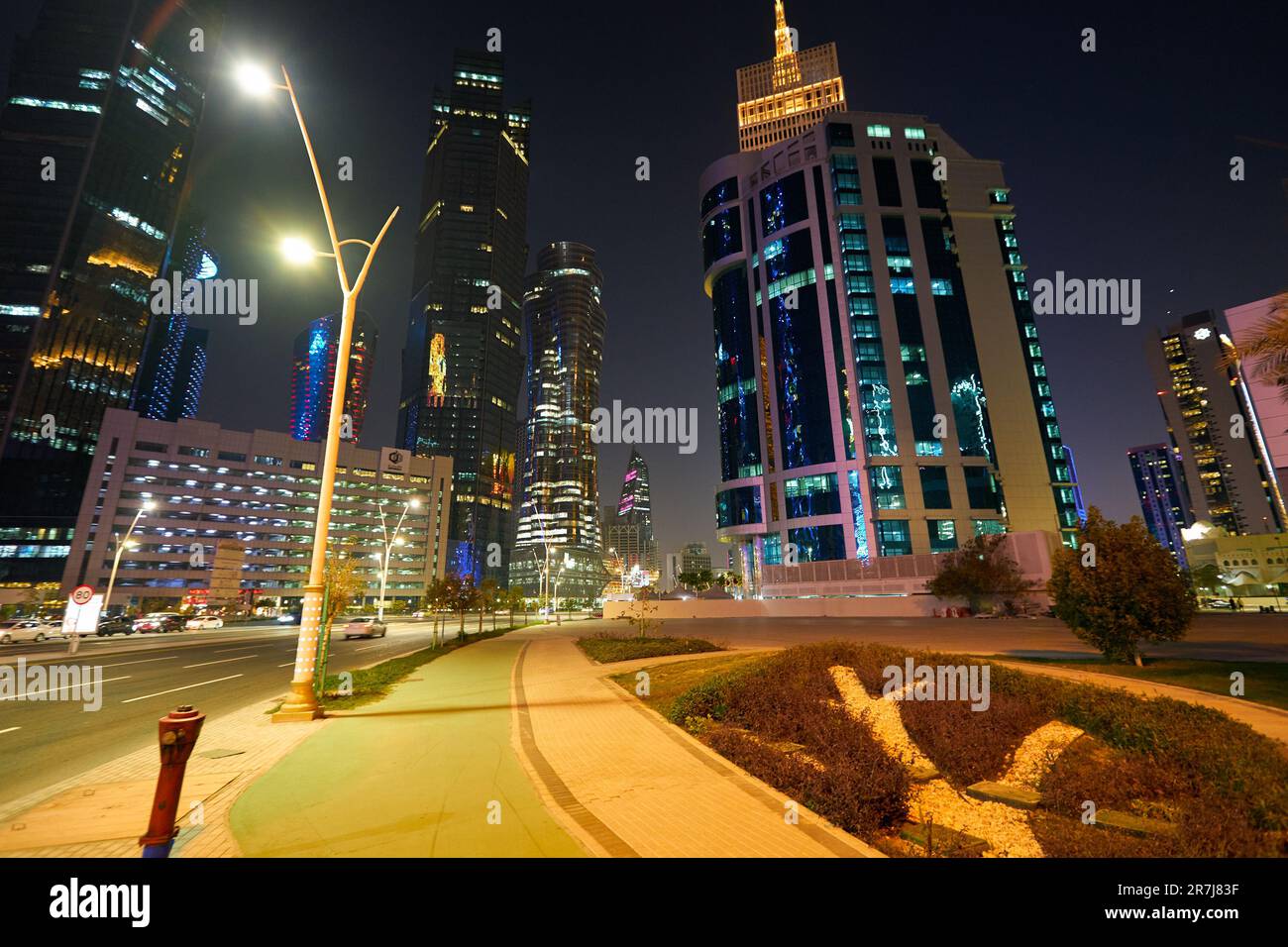 DOHA, QATAR - CIRCA MARCH, 2023: street level view of Doha Stock Photo ...
