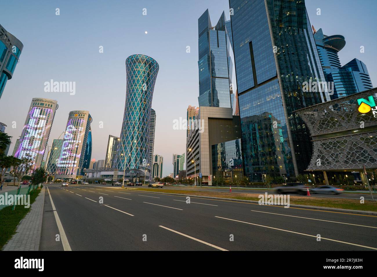 DOHA, QATAR - CIRCA MARCH, 2023: street level view of Doha Stock Photo ...