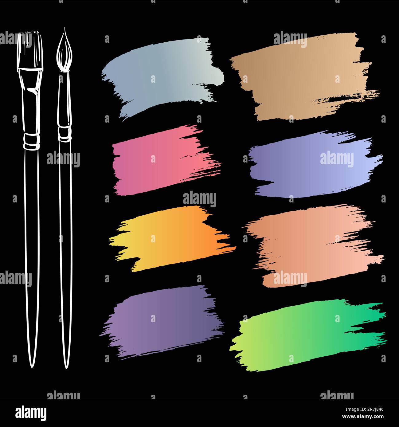 Painted brushes picture Stock Vector Images - Alamy