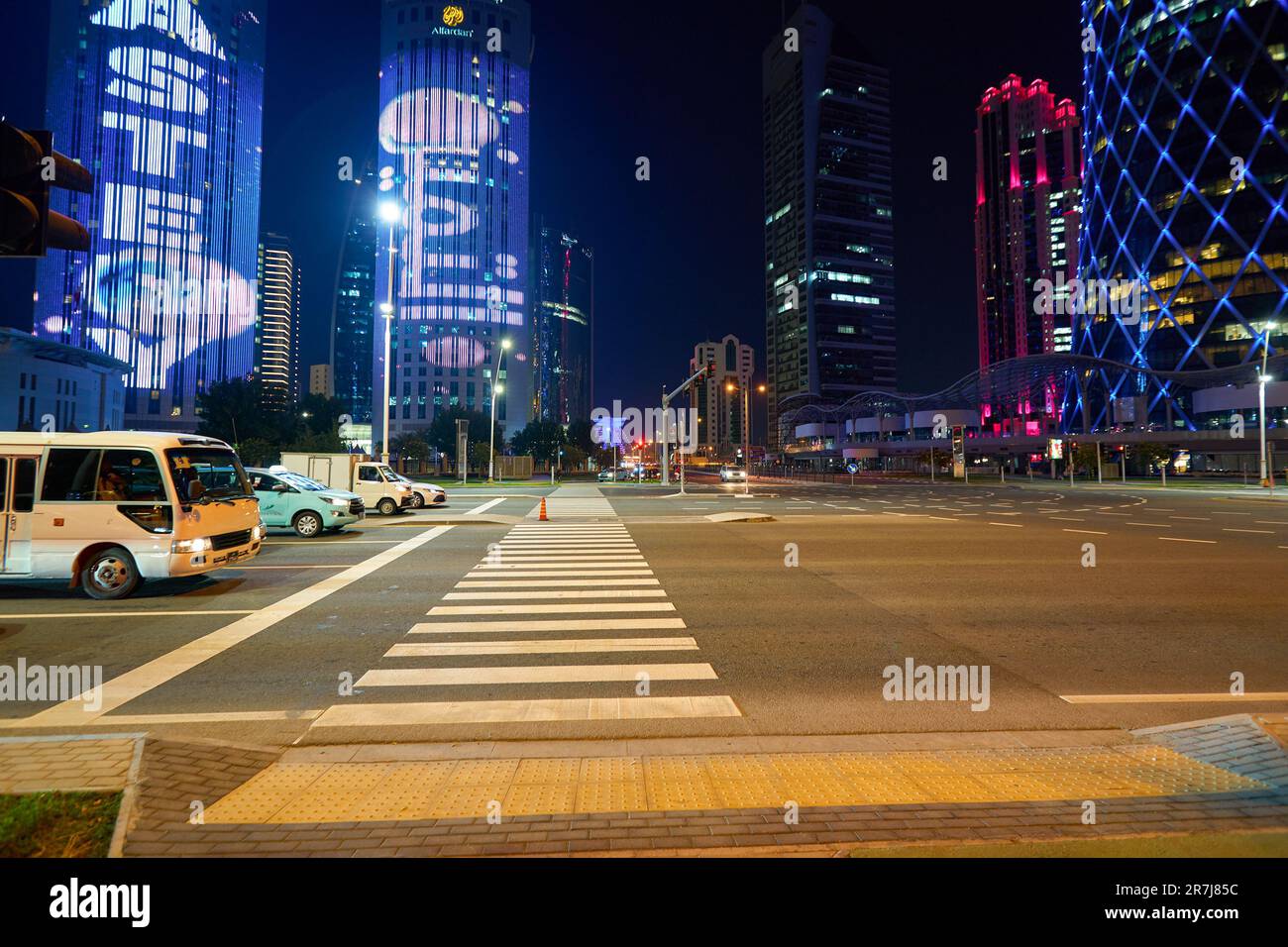 DOHA, QATAR - CIRCA MARCH, 2023: street level view of Doha Stock Photo ...