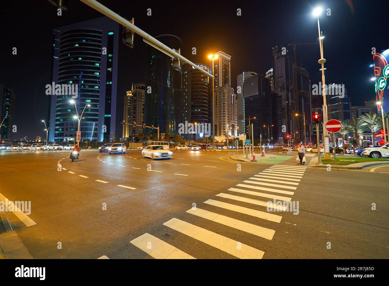 DOHA, QATAR - CIRCA MARCH, 2023: street level view of Doha Stock Photo ...