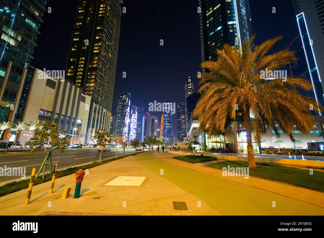 DOHA, QATAR - CIRCA MARCH, 2023: street level view of Doha Stock Photo ...