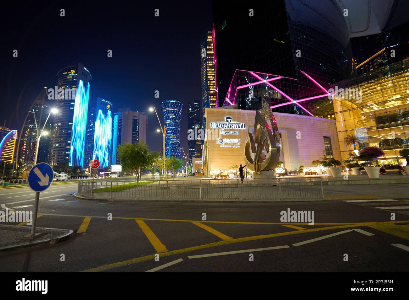 DOHA, QATAR - CIRCA MARCH, 2023: street level view of Doha Stock Photo ...