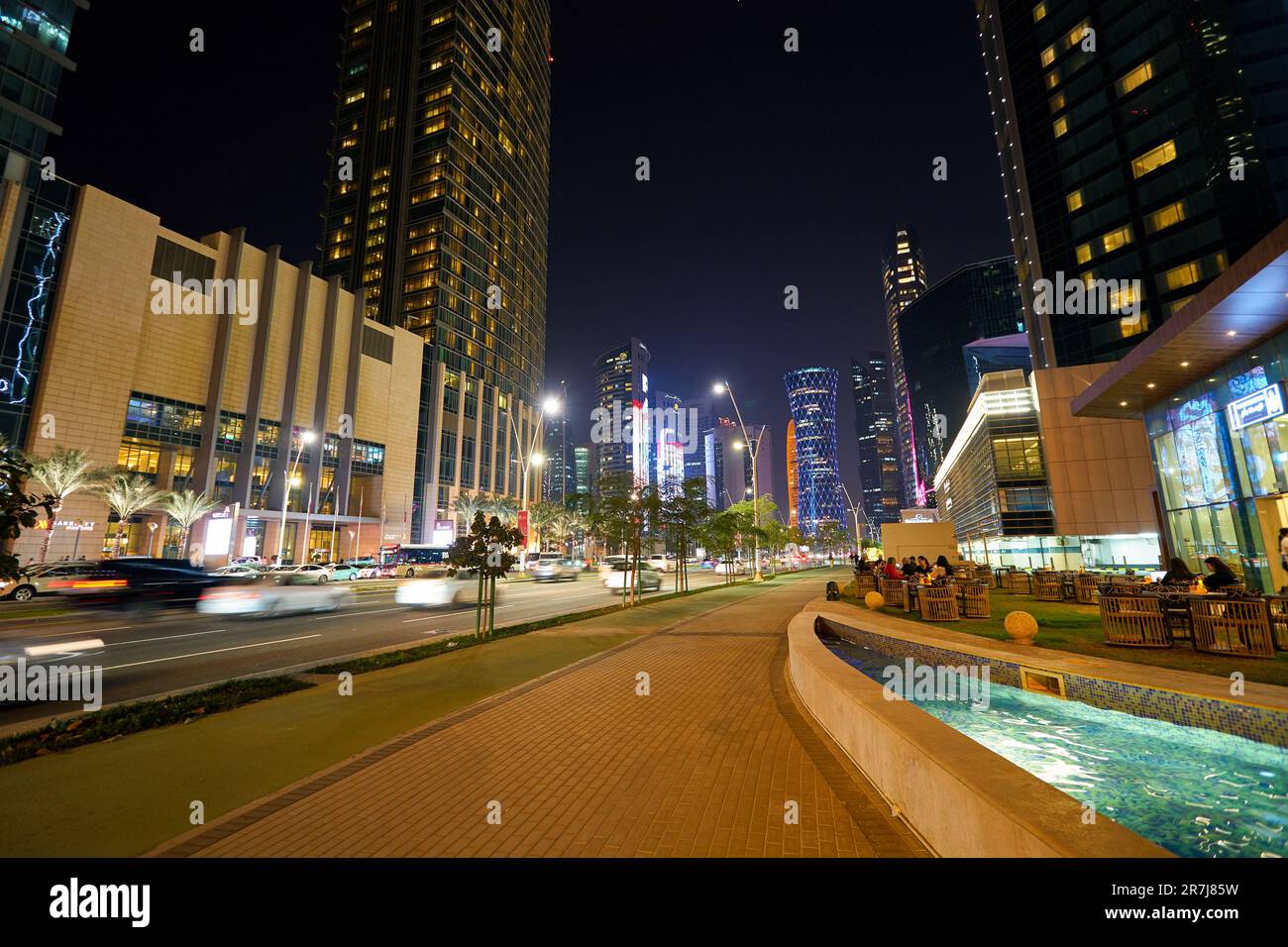 DOHA, QATAR - CIRCA MARCH, 2023: street level view of Doha Stock Photo ...