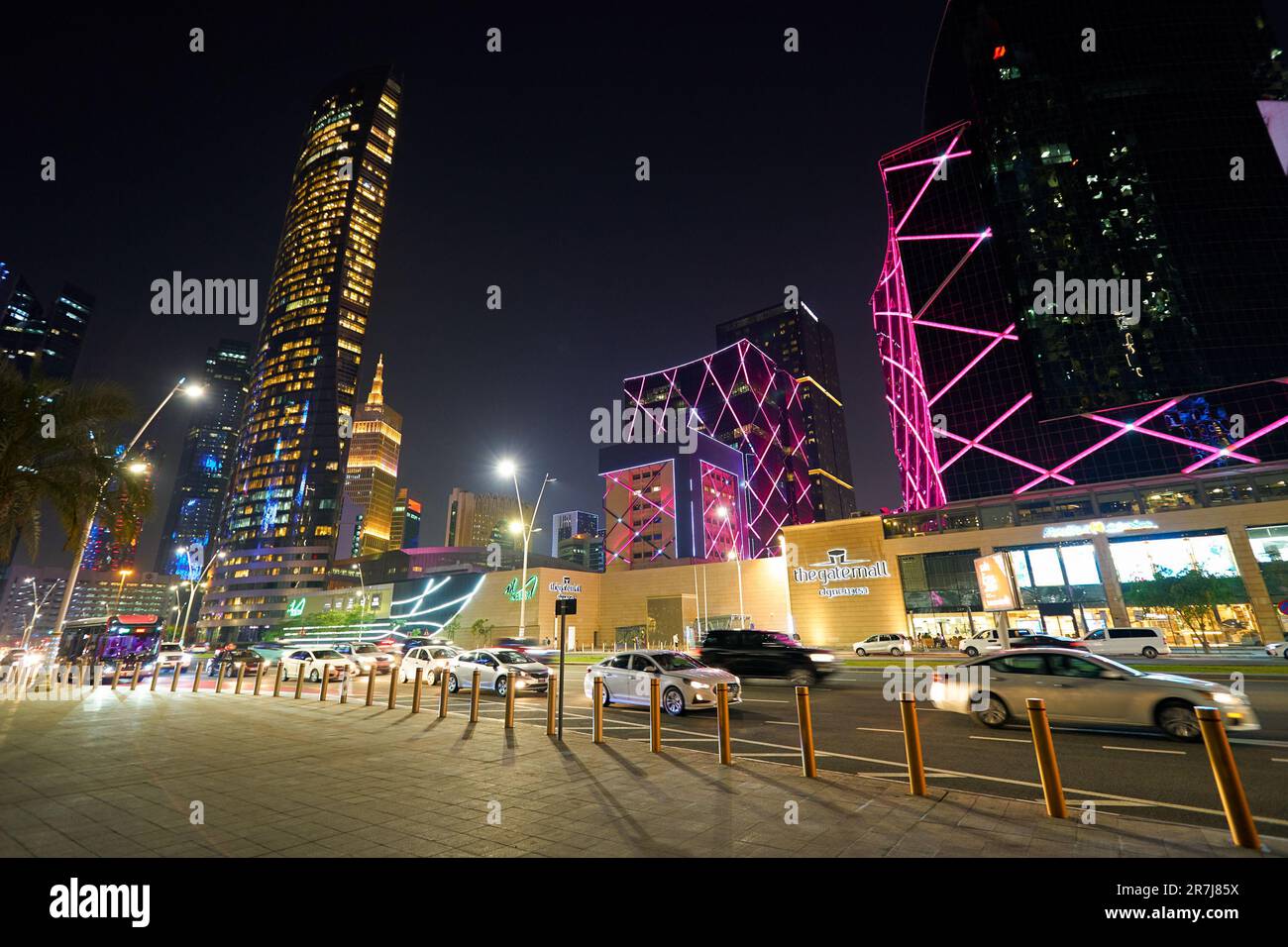 DOHA, QATAR - CIRCA MARCH, 2023: street level view of Doha Stock Photo ...